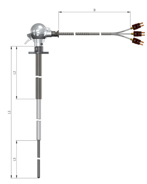 Gerades TE mit Keramikschutzrohr und Platinschutzhülse - Thermo Sensor